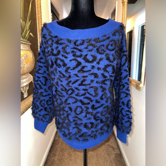 Andrew Marc | Sweaters | Andrew Marc Marc New York Black And Blue Fuzzy ...